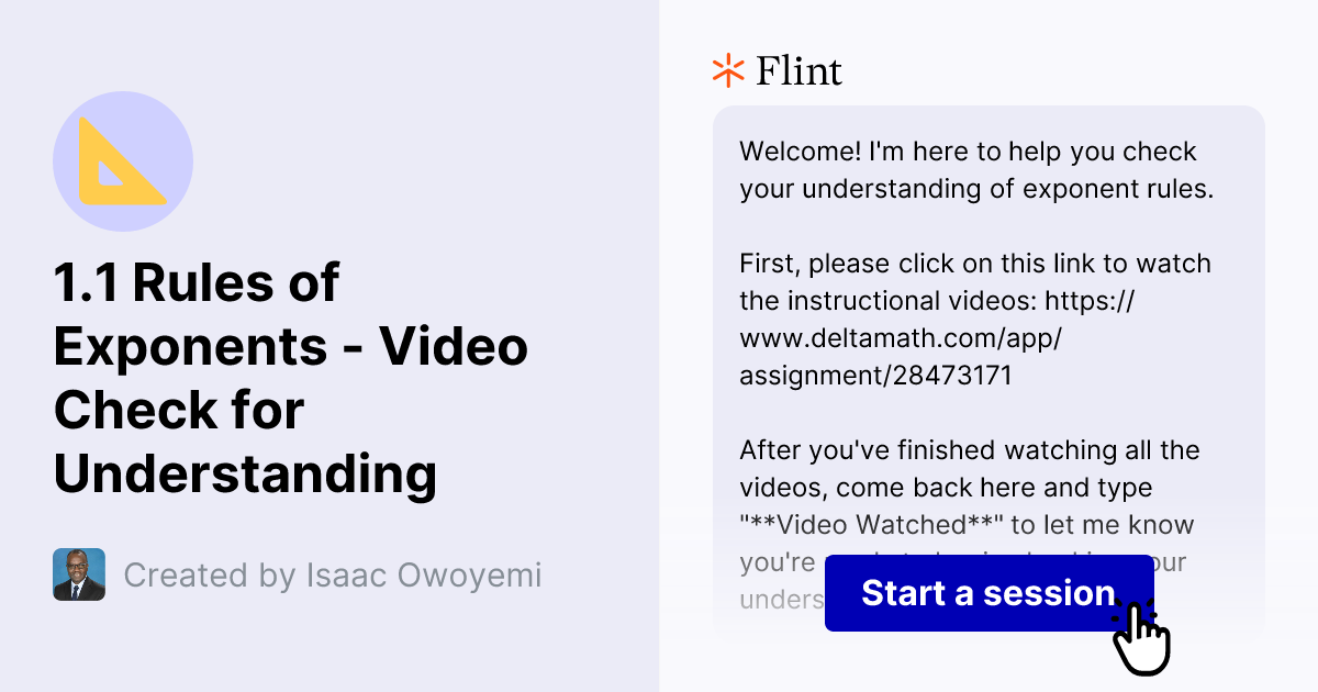 1.1 Rules of Exponents - Video Check for Understanding | Flint