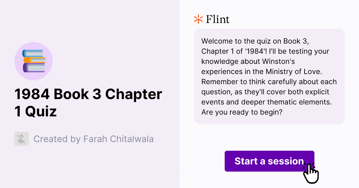 1984 Book 3 Chapter 1 Quiz | Flint