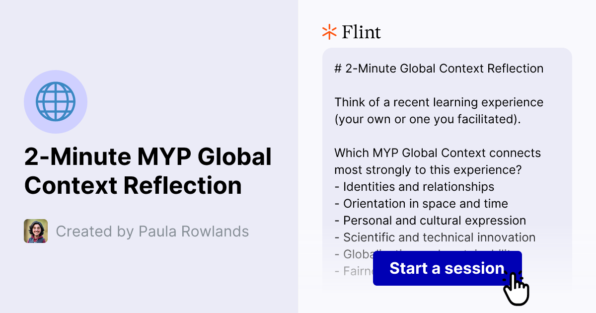 2-Minute MYP Global Context Reflection | Flint