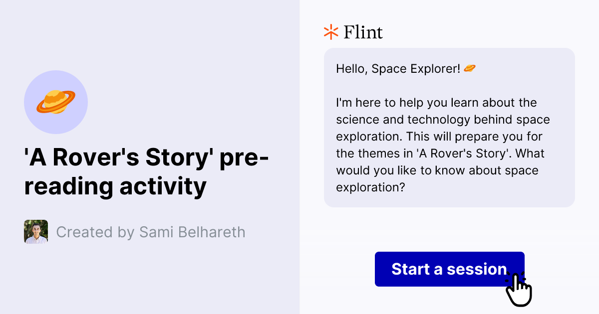 'A Rover's Story' pre-reading activity | Flint