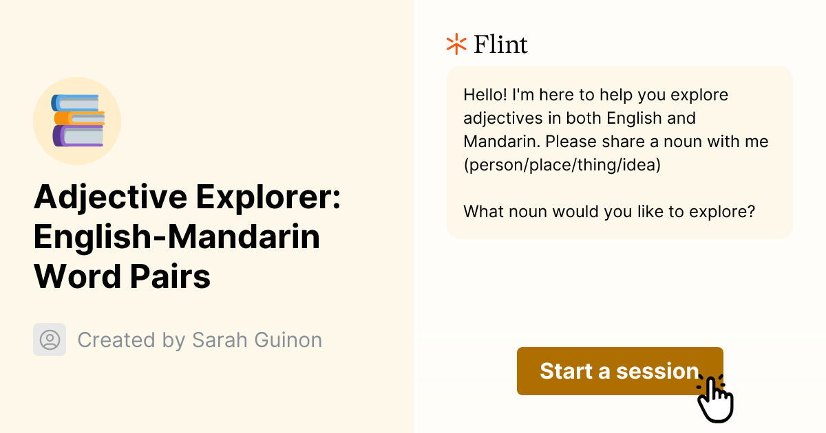 Adjective Explorer: English-Mandarin Word Pairs | Flint