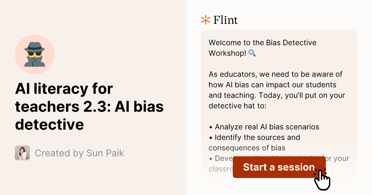 AI literacy for teachers 2.3: AI bias detective | Flint