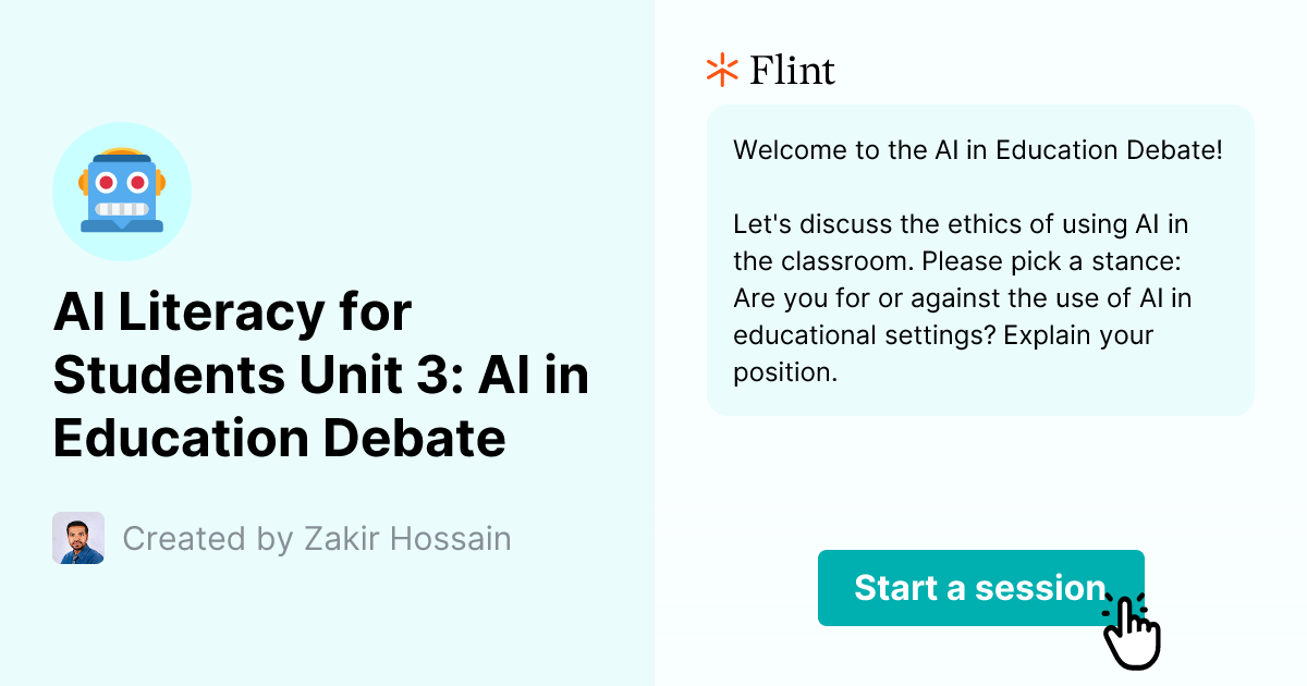 AI Literacy for Students Unit 3: AI in Education Debate | Flint