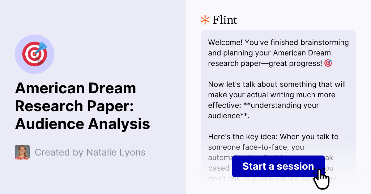 American Dream Research Paper: Audience Analysis | Flint