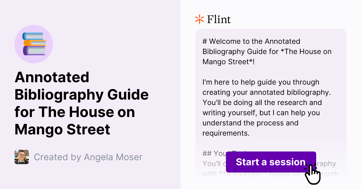 Annotated Bibliography Guide for The House on Mango Street | Flint