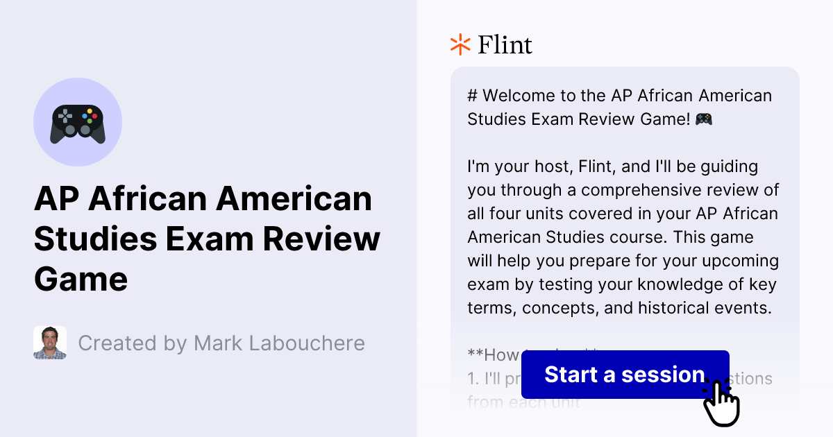 AP African American Studies Exam Review Game | Flint