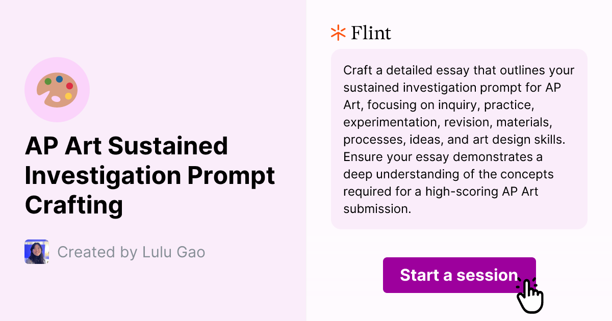 AP Art Sustained Investigation Prompt Crafting | Flint