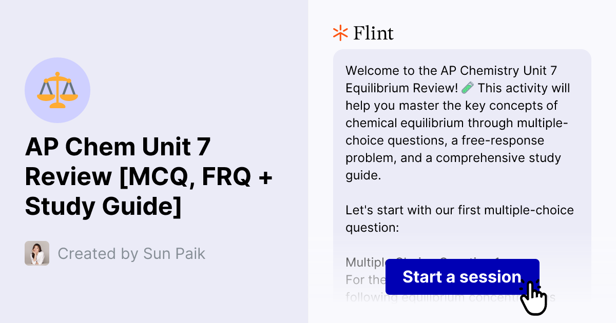 AP Chem Unit 7 Review [MCQ, FRQ + Study Guide] | Flint