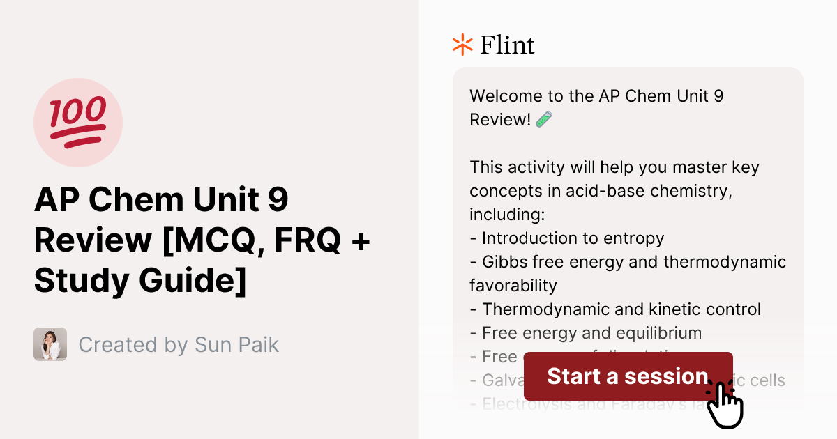AP Chem Unit 9 Review [MCQ, FRQ + Study Guide] | Flint