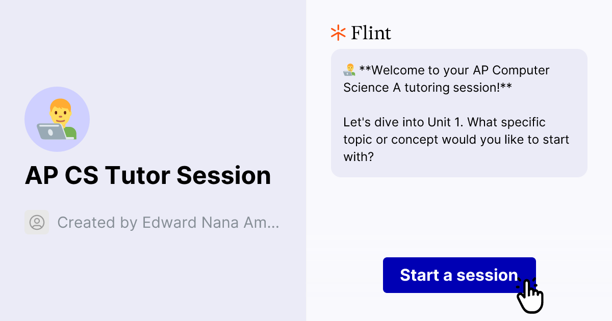 AP CS Tutor Session | Flint