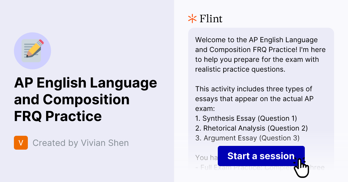 AP English Language and Composition FRQ Practice | Flint