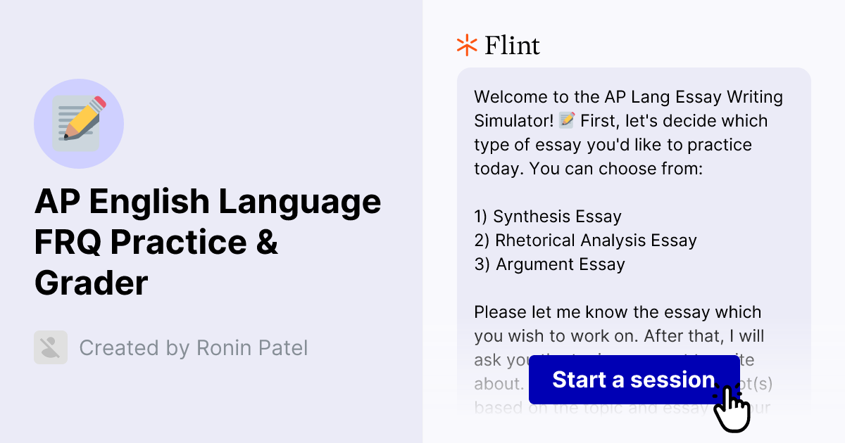 AP English Language FRQ Practice & Grader | Flint