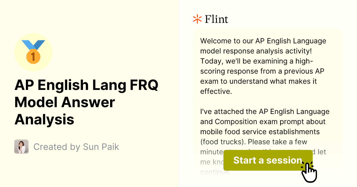 AP English Lang FRQ Model Answer Analysis | Flint