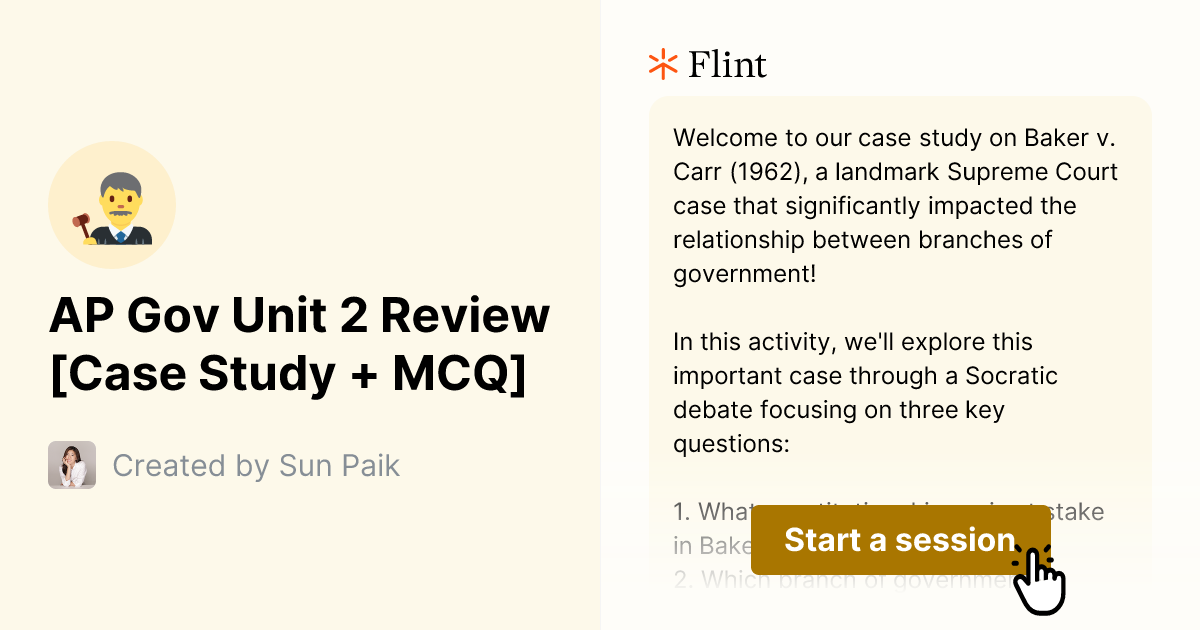 AP Gov Unit 2 Review [Case Study + MCQ] | Flint