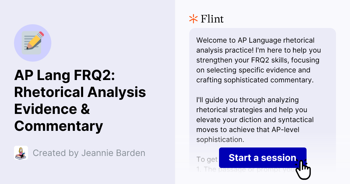 AP Lang FRQ2: Rhetorical Analysis Evidence & Commentary | Flint