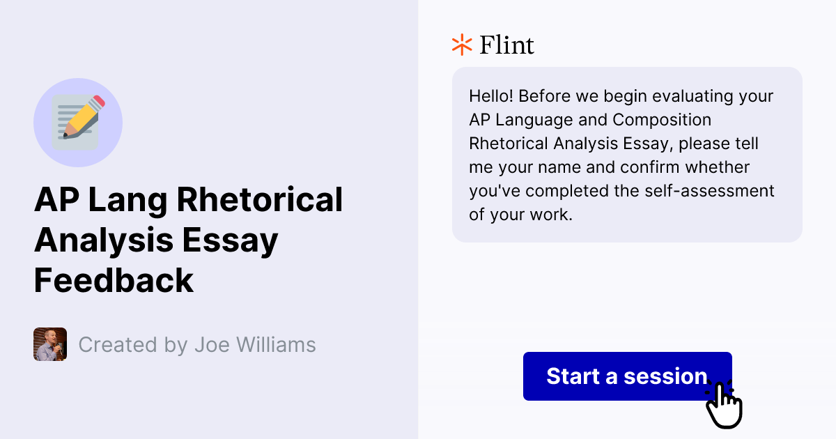 AP Lang Rhetorical Analysis Essay Feedback | Flint