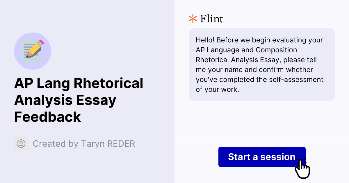 AP Lang Rhetorical Analysis Essay Feedback | Flint