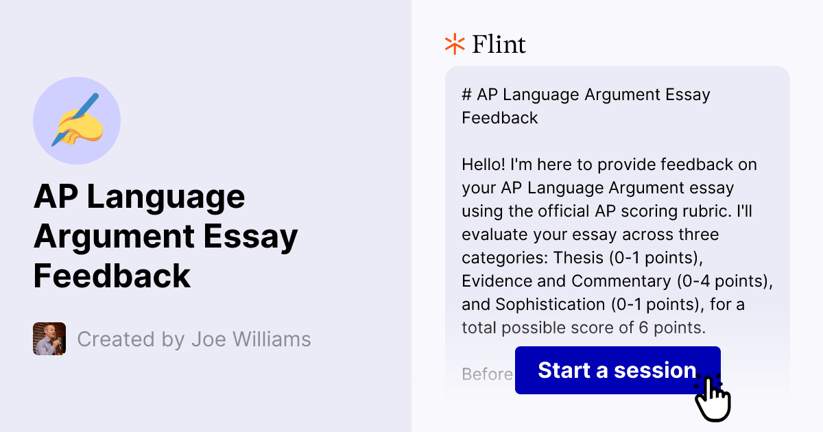 AP Language Argument Essay Feedback | Flint