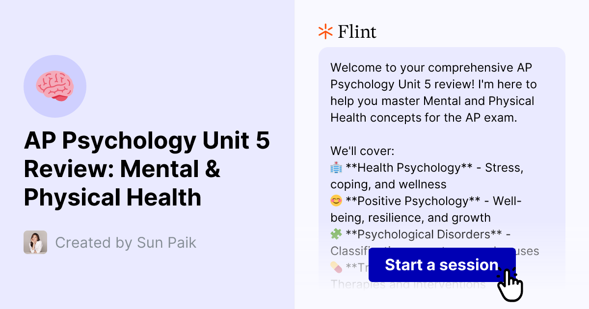 AP Psychology Unit 5 Review: Mental & Physical Health | Flint