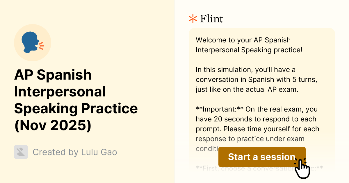 AP Spanish Interpersonal Speaking Practice (Nov 2025) | Flint