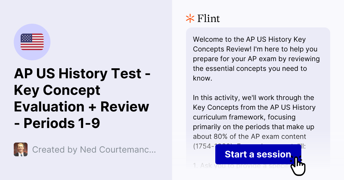 AP US History Test - Key Concept Evaluation + Review - Periods 1-9 | Flint