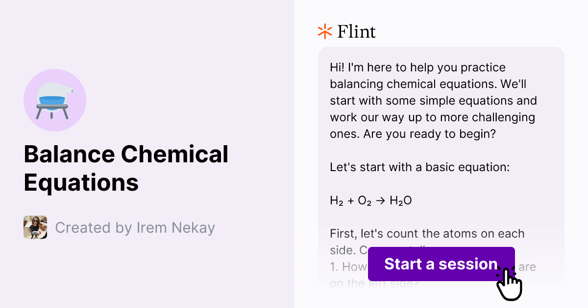 Balance Chemical Equations | Flint