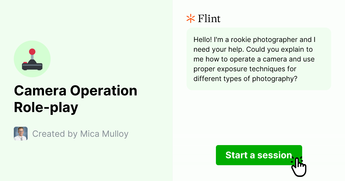 Camera Operation Role-play | Flint