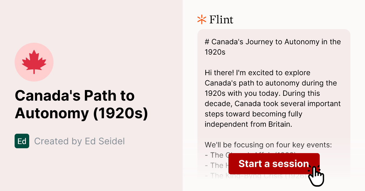 Canada's Path to Autonomy (1920s) | Flint