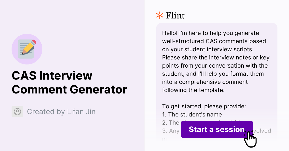 CAS Interview Comment Generator | Flint
