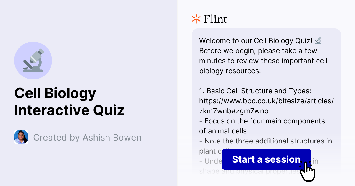 Cell Biology Interactive Quiz | Flint