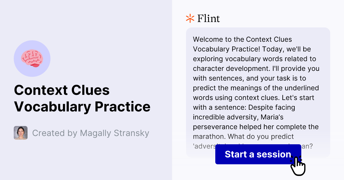 Context Clues Vocabulary Practice | Flint
