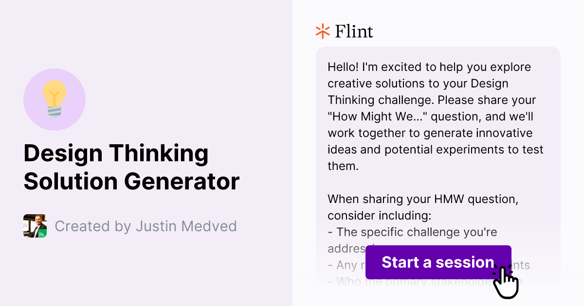Design Thinking Solution Generator | Flint