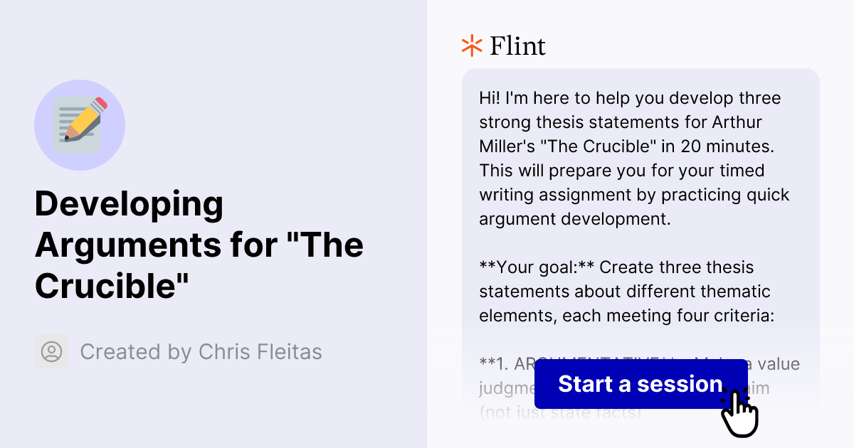 Developing Arguments for "The Crucible" | Flint