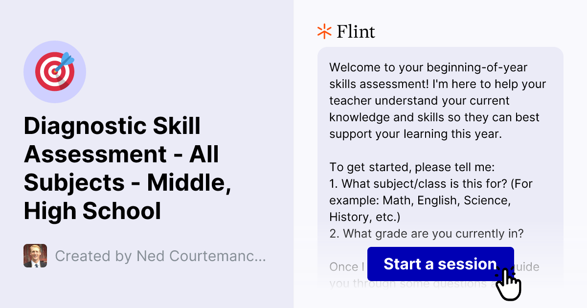 Diagnostic Skill Assessment - All Subjects - Middle, High School | Flint