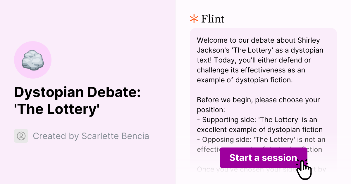 Dystopian Debate: 'The Lottery' | Flint