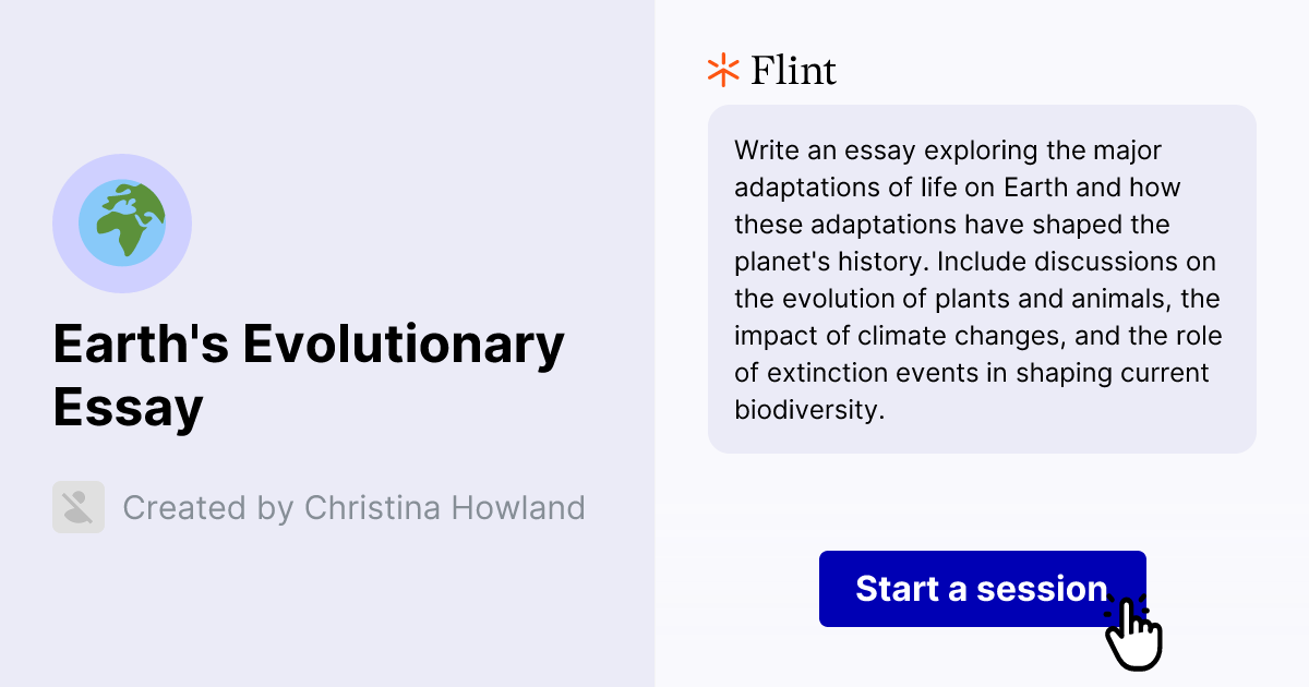 Earth's Evolutionary Essay | Flint