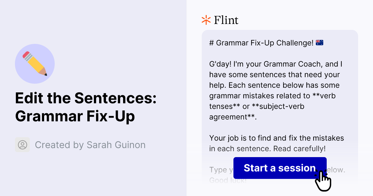 Edit the Sentences: Grammar Fix-Up | Flint