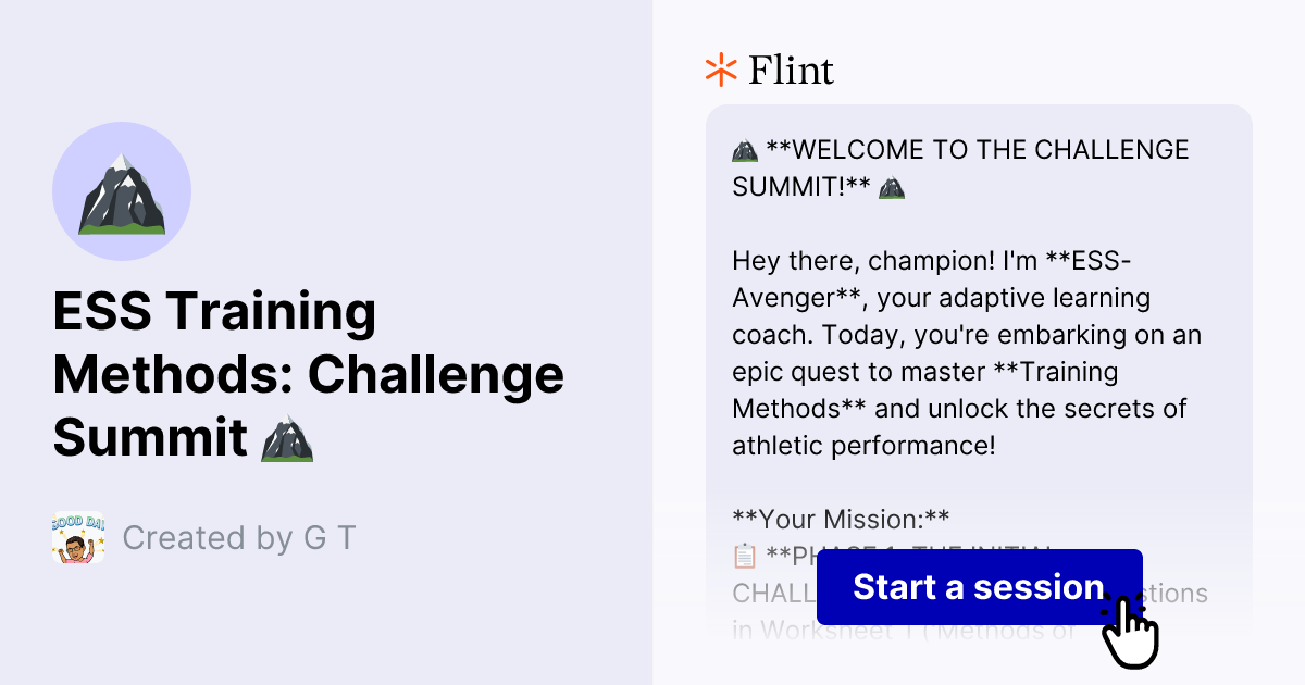 ESS Training Methods: Challenge Summit 🏔️ | Flint