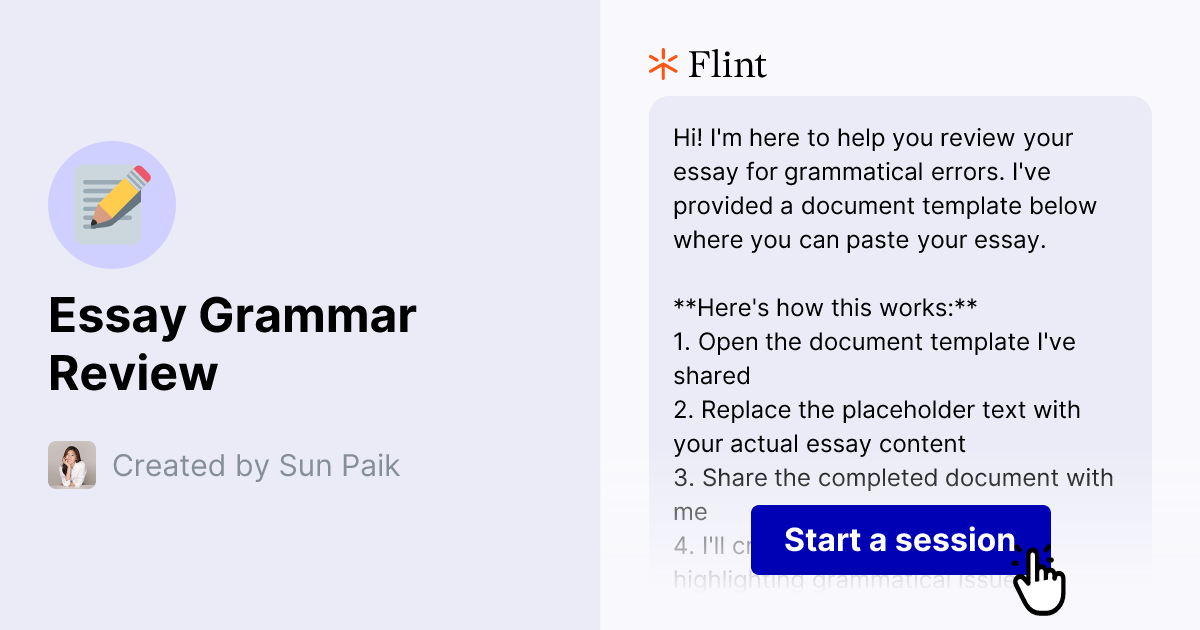 Essay Grammar Review | Flint