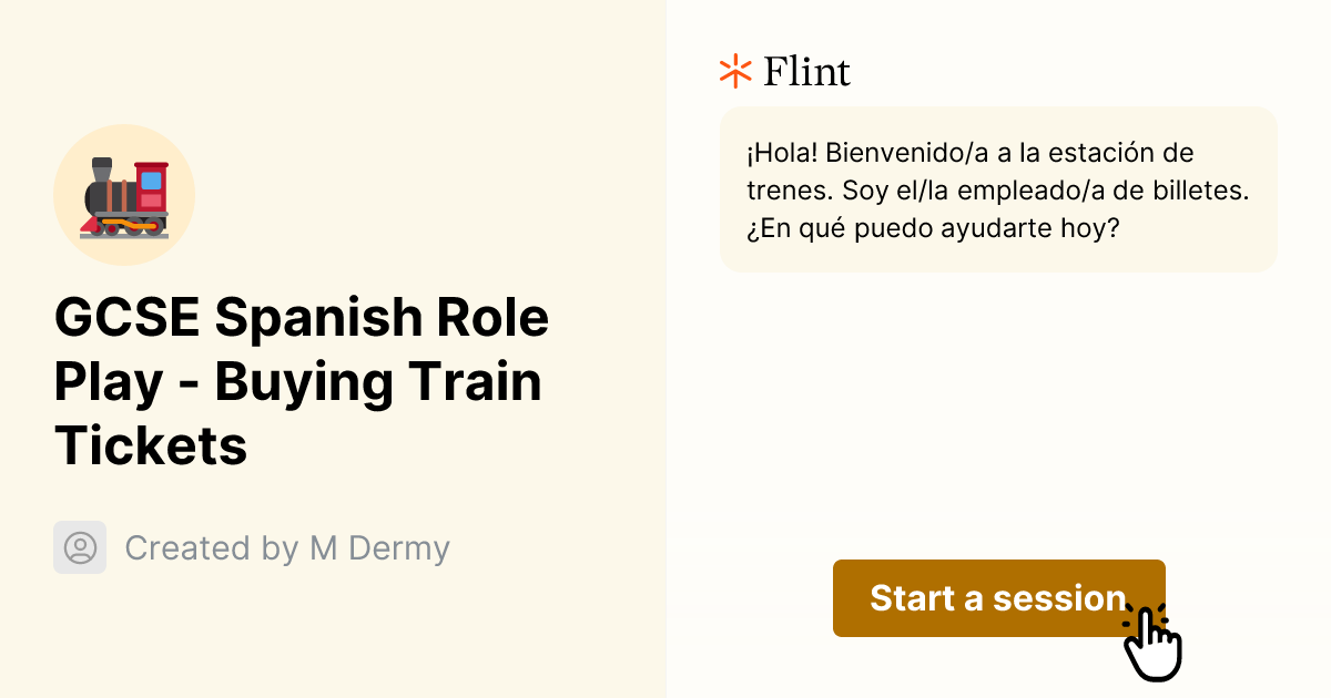 GCSE Spanish Role Play - Buying Train Tickets | Flint