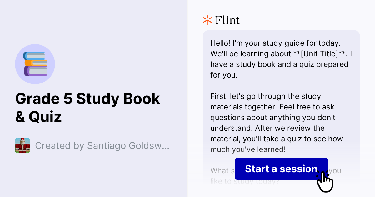 Grade 5 Study Book & Quiz | Flint