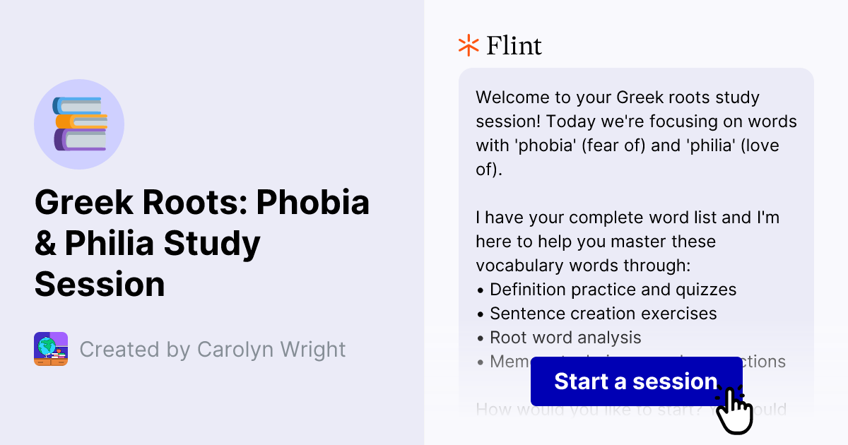 Greek Roots: Phobia & Philia Study Session | Flint