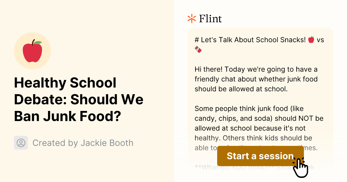 Healthy School Debate: Should We Ban Junk Food? | Flint
