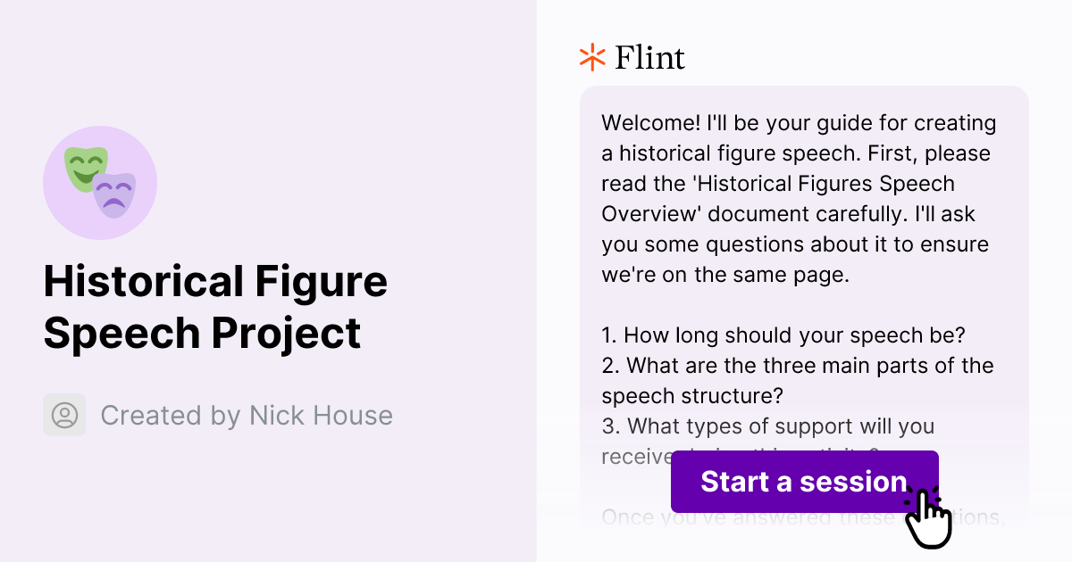 Historical Figure Speech Project | Flint