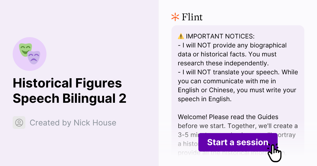 Historical Figures Speech Bilingual 2 | Flint