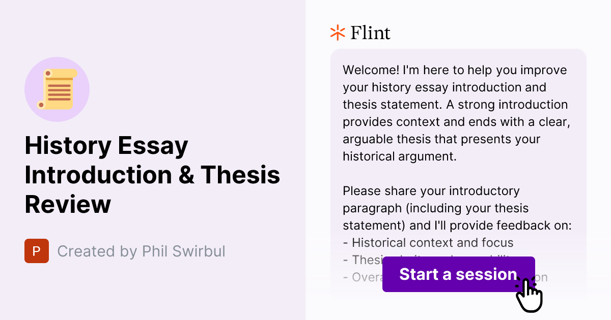 History Essay Introduction & Thesis Review | Flint