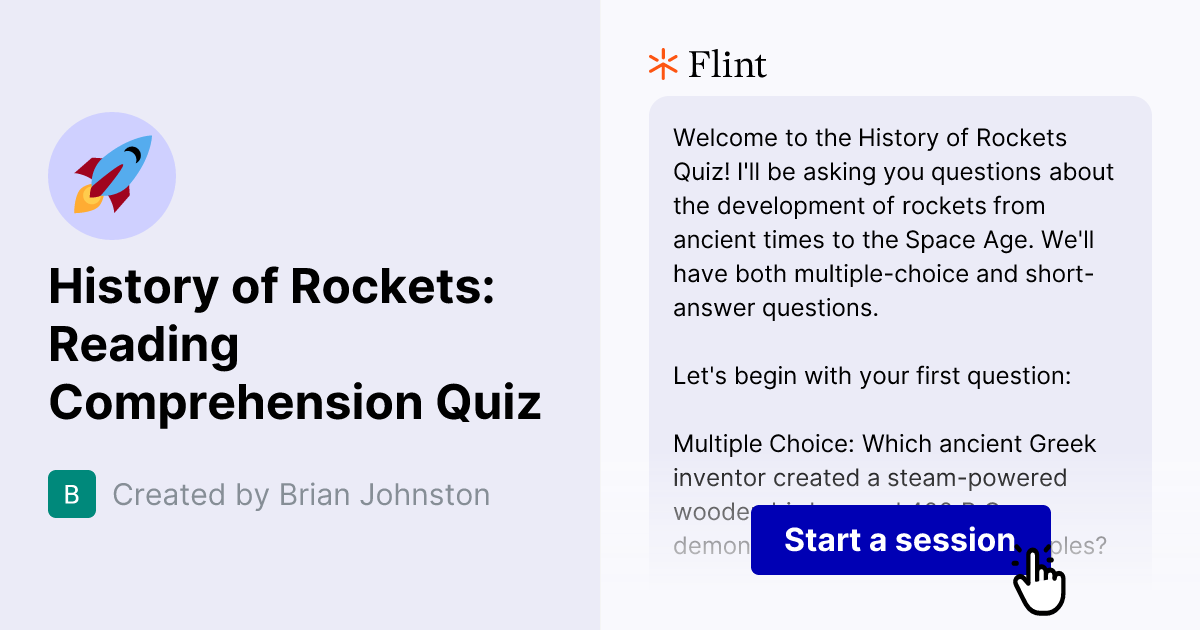 History of Rockets: Reading Comprehension Quiz | Flint
