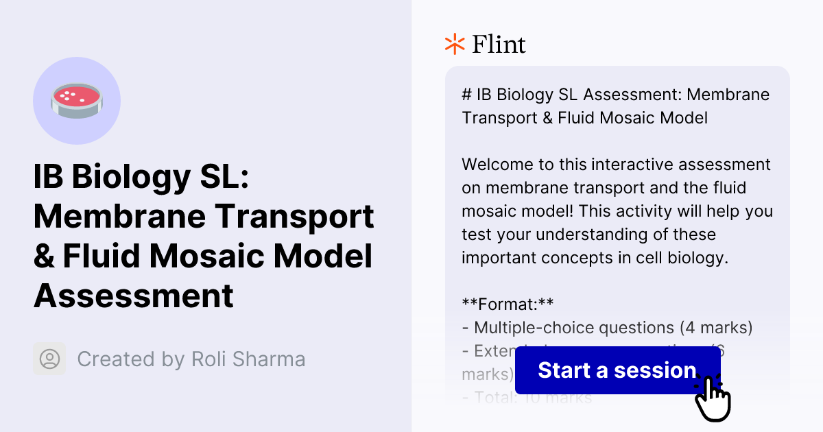IB Biology SL: Membrane Transport & Fluid Mosaic Model Assessment | Flint