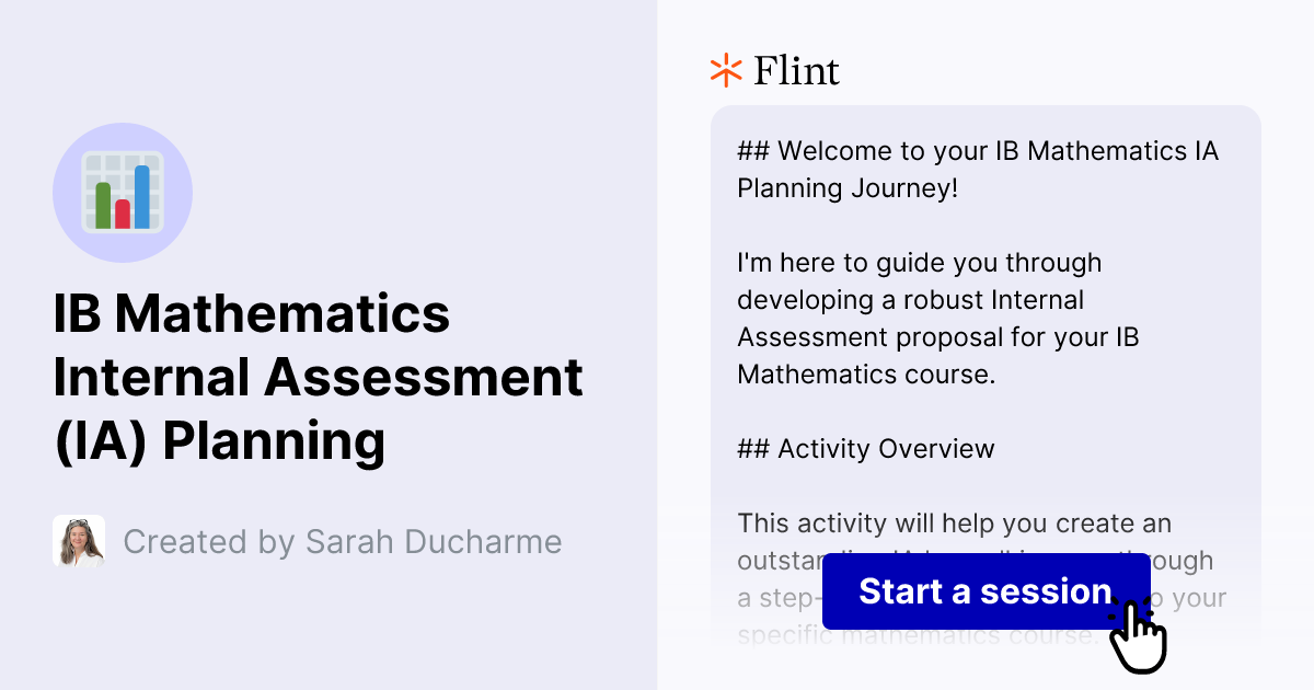 IB Mathematics Internal Assessment (IA) Planning | Flint