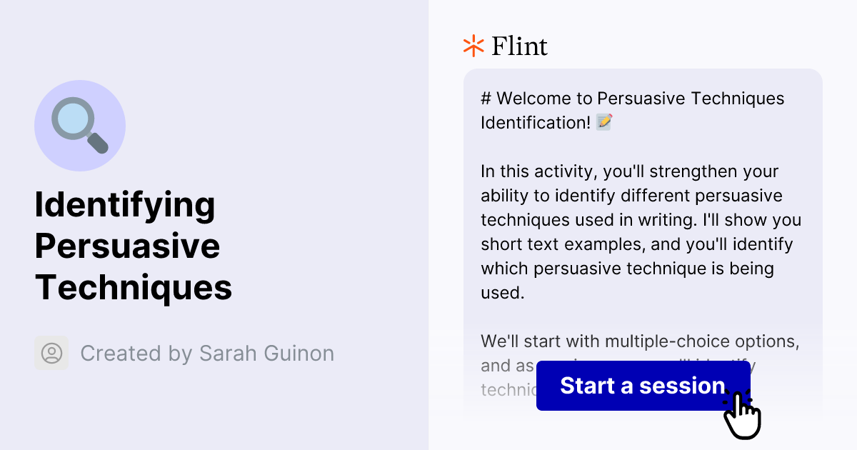 Identifying Persuasive Techniques | Flint